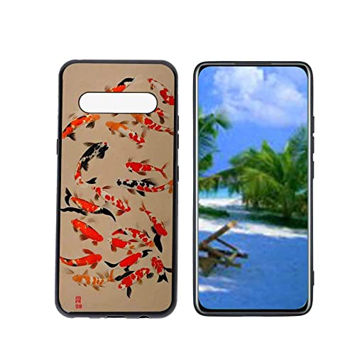 HEOLCULWO Compatible with LG V60 ThinQ 5G Phone Case, Koi-Fish-23 Case Silicone Protective for Teen Girl Boy Case for LG V60 ThinQ 5G