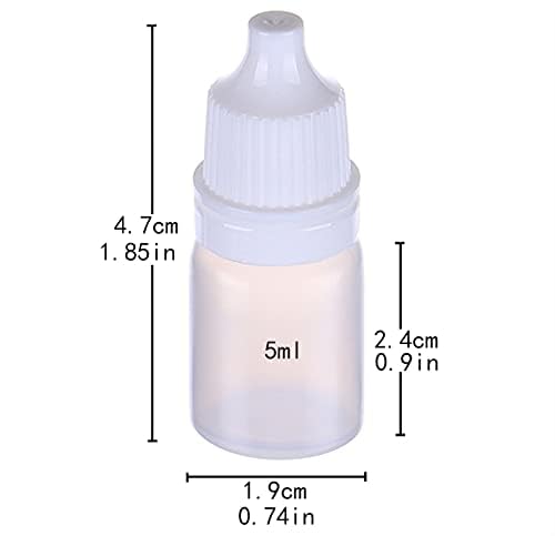 Duehut HLLMX 8 PCS Empty Plastic Squeezable Dropper Bottle Portable Empty Squeezable Dropper Bottle Container with Screw Cap Essential Oil Container 5ML