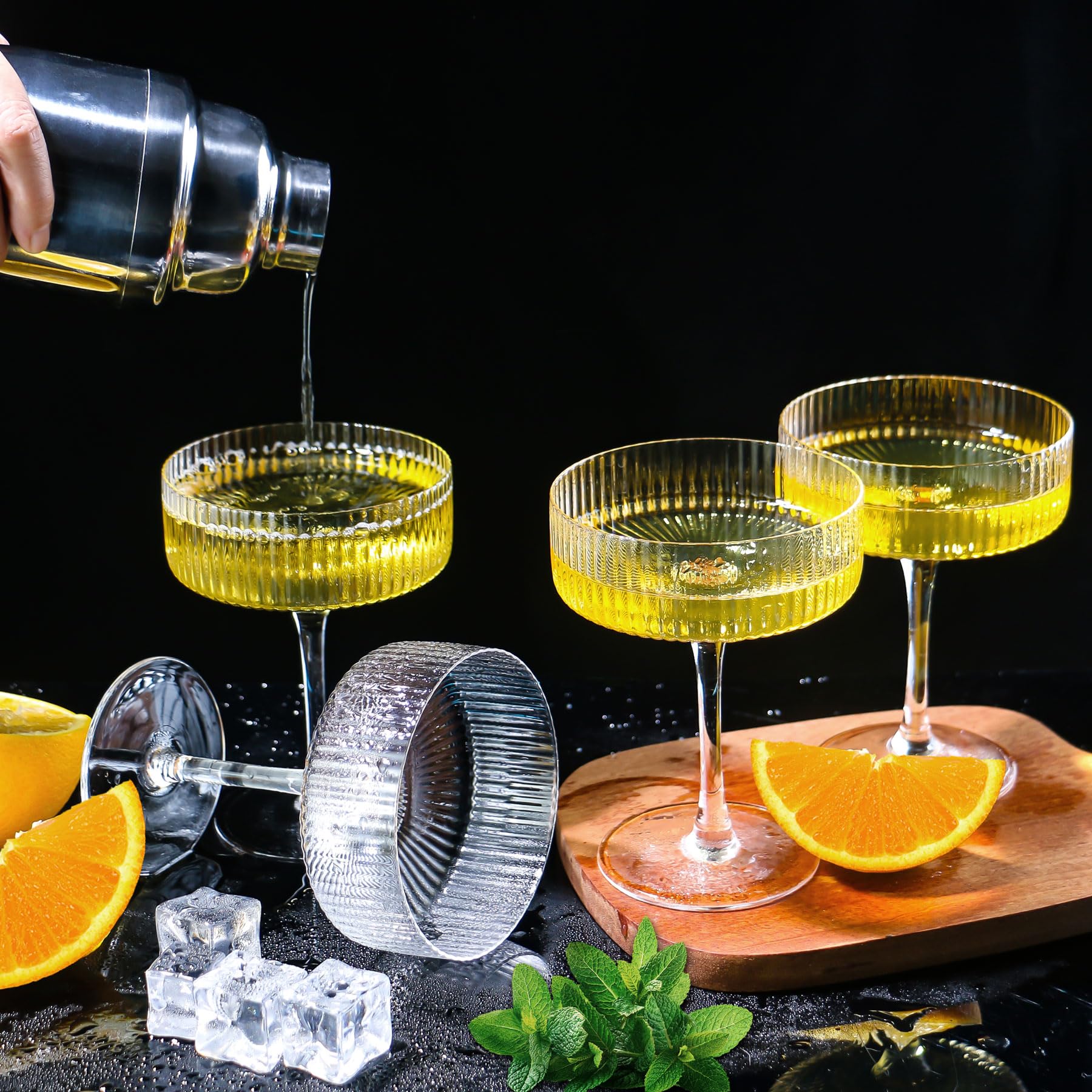 YOUKI Martini Glasses Set of 4,Margarita Glasses,Cocktail Glasses,glassware sets for Cosmopolitan,Manhattan,Gimlet,Home Bar,Cocktail Party,Martini Glassware Gift Set,10 Oz