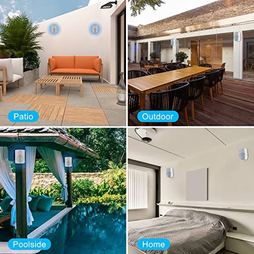 Herdio 6.5 Inches Indoor Outdoor Bluetooth Speakers Waterproof Wireless with Powerful Bass,Wall Mount Speakers Wired Weather Resistant for Patio Home Deck Porch Backyard 400 Watts(White)