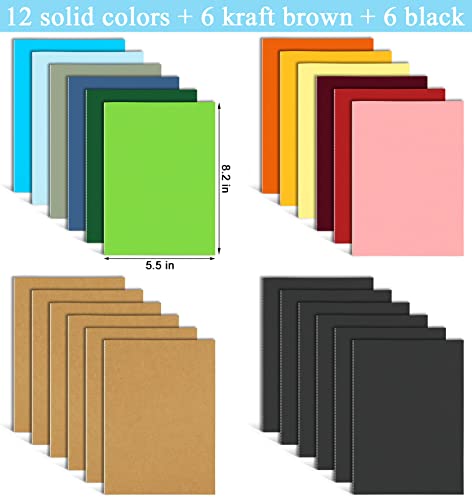 DWIYITTN 24 Pack Blank Journals Bulk, A5 Unlined Notebook with 80 gsm Thick Paper, 8.3x5.5 Inch, 60 Pages Each for Kids, Students, Gifts and Office