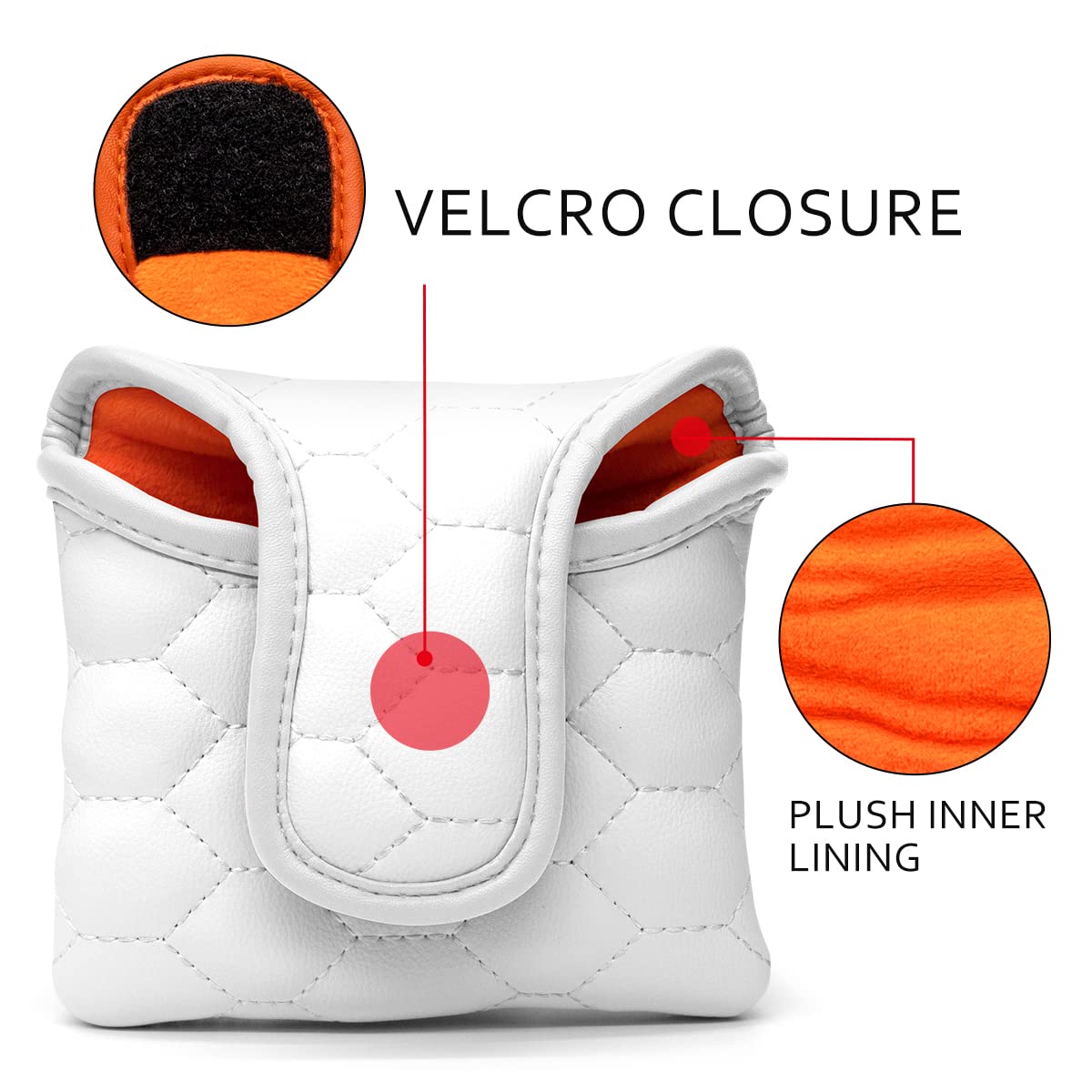 Barudan Golf Mallet Putter Cover Headcover, Stylish Golf Putter Head Cover for Men/Women Golfers