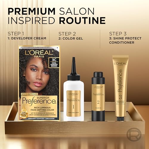 L'Oreal Paris Superior Preference Fade-Defying + Shine Permanent Hair Color, 6 Light Brown, Pack of 1, Hair Dye