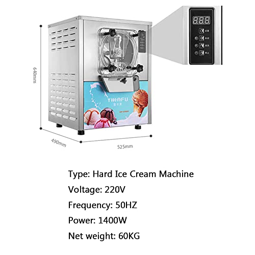 MNSSRN Commercial Ice Cream Machine, Hard Ice Cream Machine Cone Machine Ice Cream Machine, Commercial Fully Automatic Desktop Ice Cream Machine