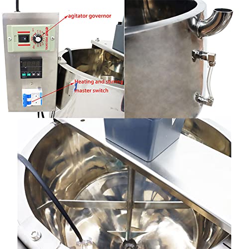 INTBUYING 110V 30-300ml Paste Liquid Heating Mixing Filling Machine with Vertical Stirring Hopper for Cream Shampoo Honey Toothpaste Oil Sauce Butter