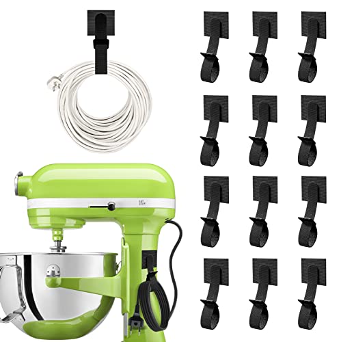 Cord Organizer,VABNEER 12 PCS Cable Holder for Kitchen Appliances, Self Adhesive Cable Management Cable Organizer Cord Wrap Kitchen Organizers Storage for Mixer, Air Fryer, Juicer,Ovens,Coffee Maker