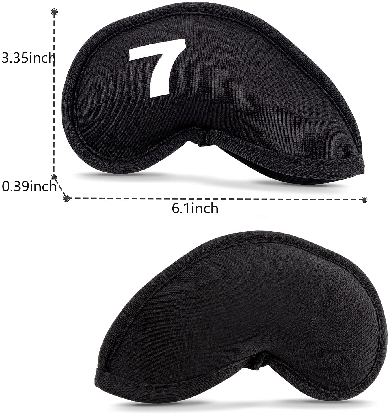 AUEAR, 11 Pack Golf Head Covers Black Neoprene Iron Putter Headcovers Set Fit All Brands