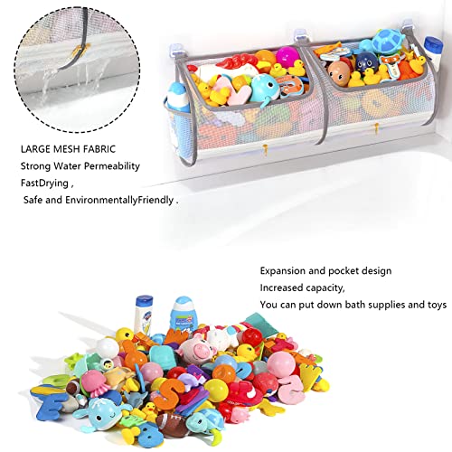 Ligereza 2-in-1 Bath Toy Storage Double Capacity Bath Toy Holder Helps Bath Toy Storage for tub Classification, Bath Toy Organizer for tub for Kids to Easily take Favorite Toys