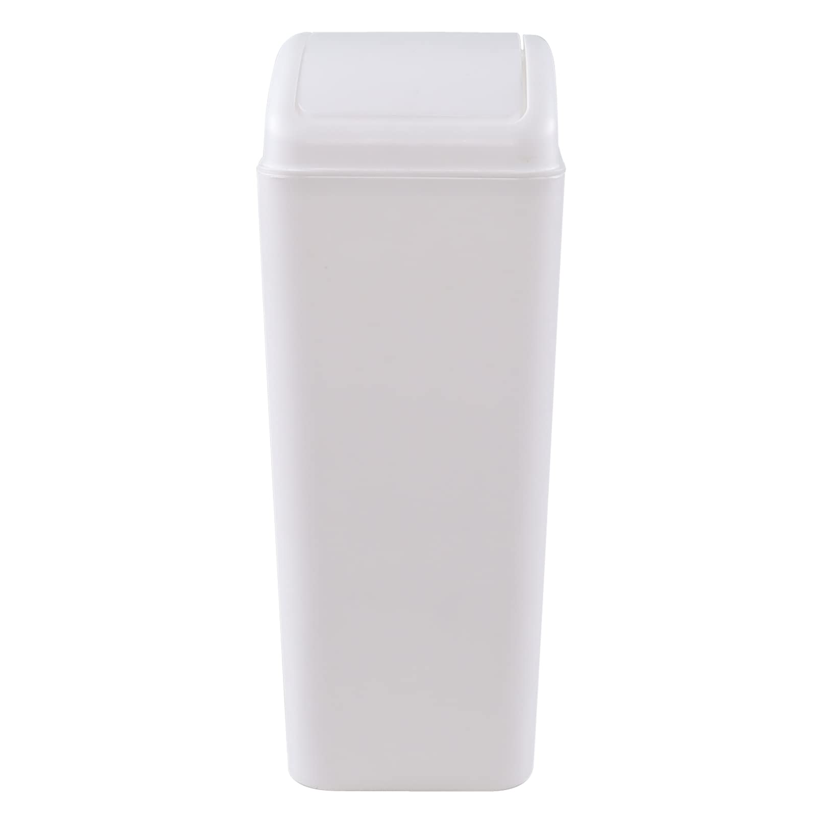 Yesdate 3.5 Gallon Trash Can with Swing-Top Lid, Plastic Garbage Bin, White