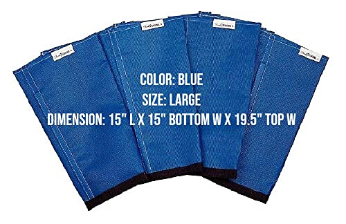 SHOOFLY Horse Leggins, Patented Loose Fitting Boots, Breathable Plastic Mesh (Blue/Large)