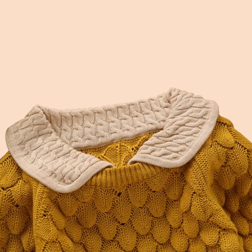 LOSORN ZPY Toddler Baby Girl Cable Knit Sweater Lovely Kid Pullover Sweatshirt Yellow 2-3T