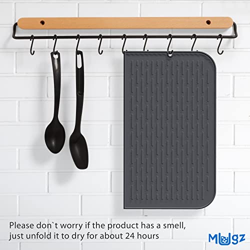 Large Silicone Dish Drying Mat for Kitchen Counter Size 20.5β x 17.7β, Eco Friendly Food Grade Drying Mat, Easy to Clean, Heat Resistant Hot Pot Holder, Dish Washer Safe