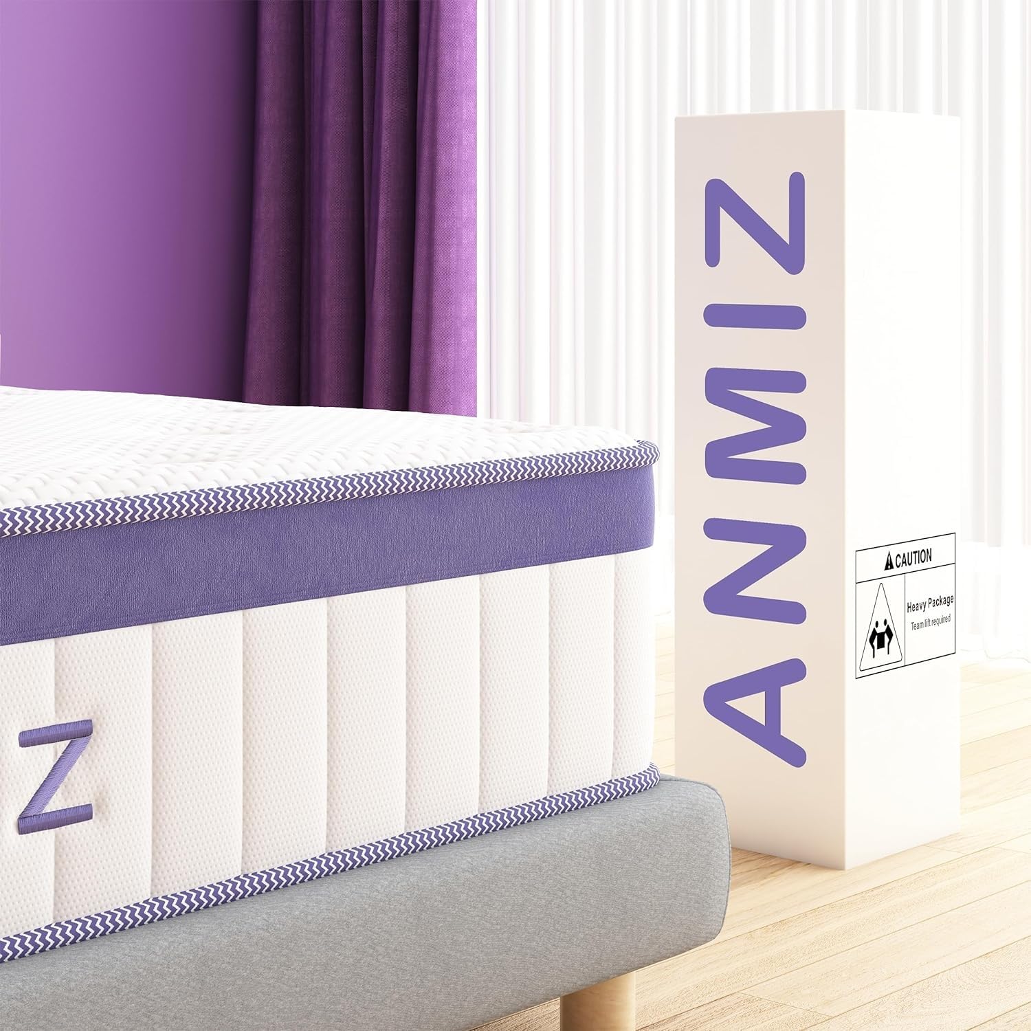 ANMIZ Full Size Mattress, 10 inch Hybrid Memory Foam Full Mattress in a box, Double Mattress Medium Firm and Pocket Spring, Sleep Supportive & Pressure Relief, 10 inch Mattresses Full (75"x54"x10.5")