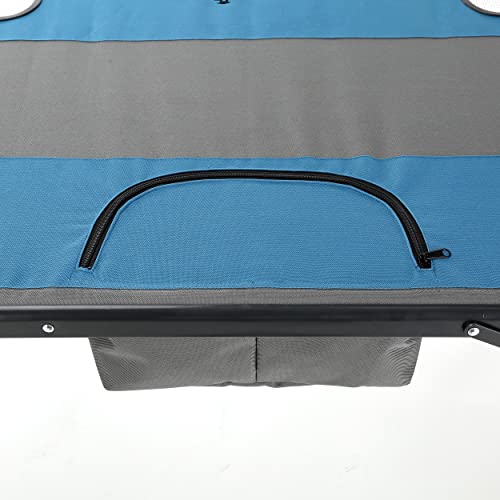 ARROWHEAD OUTDOOR 51” Heavy-Duty Portable Folding Table, 8 Cup Holders, Integrated Cooler, 2 Side Storage Pouches, No Sag Surface, Carrying Case, Steel Frame, High-Grade 600D Canvas, USA-Based Support