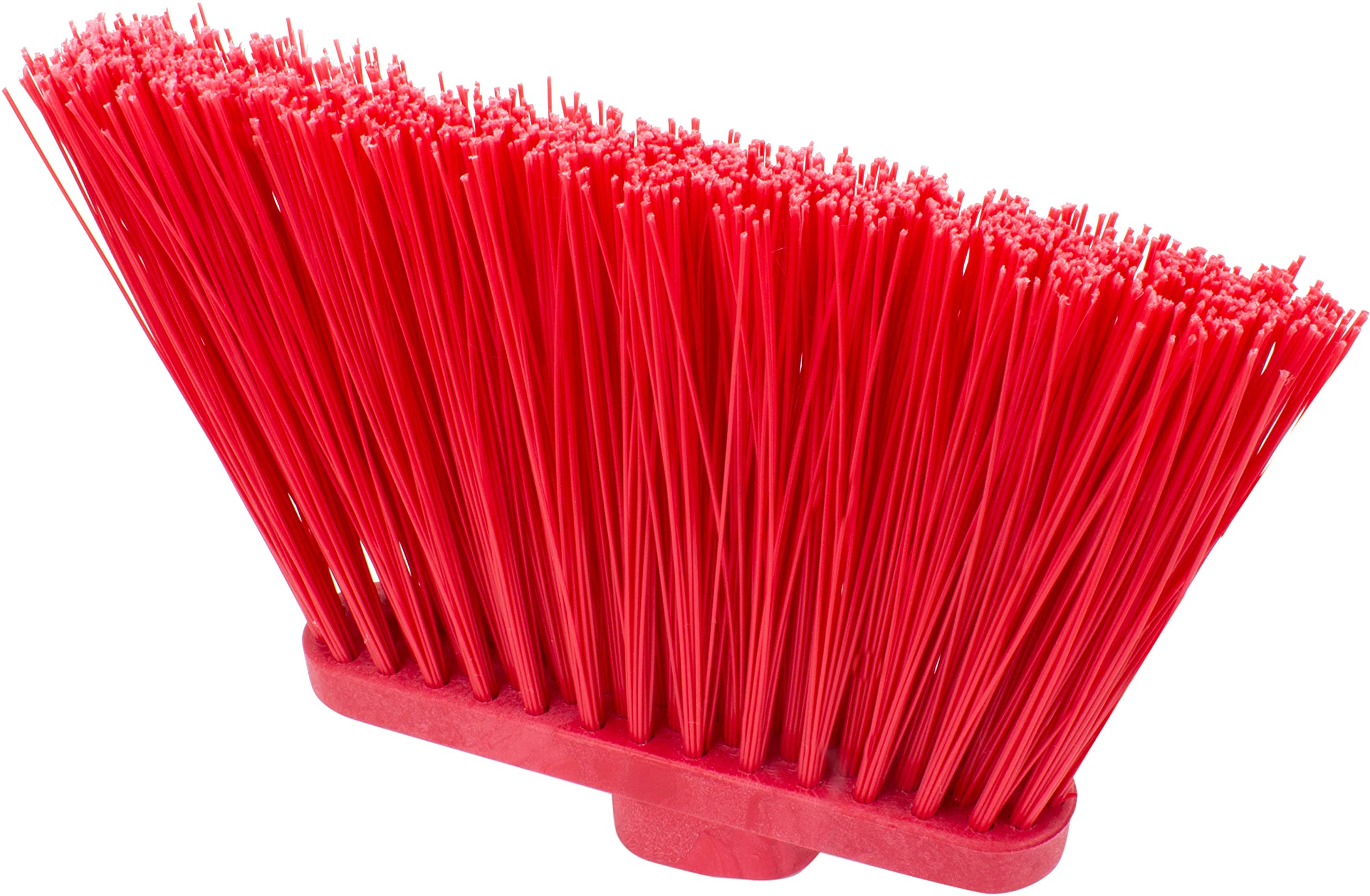 SPARTA Plastic Broom Head, Angled, Un-Flagged for Large Debris Indoor, Outdoor, Home, Restaurant, Lobby, Office, 12 Inches, Red