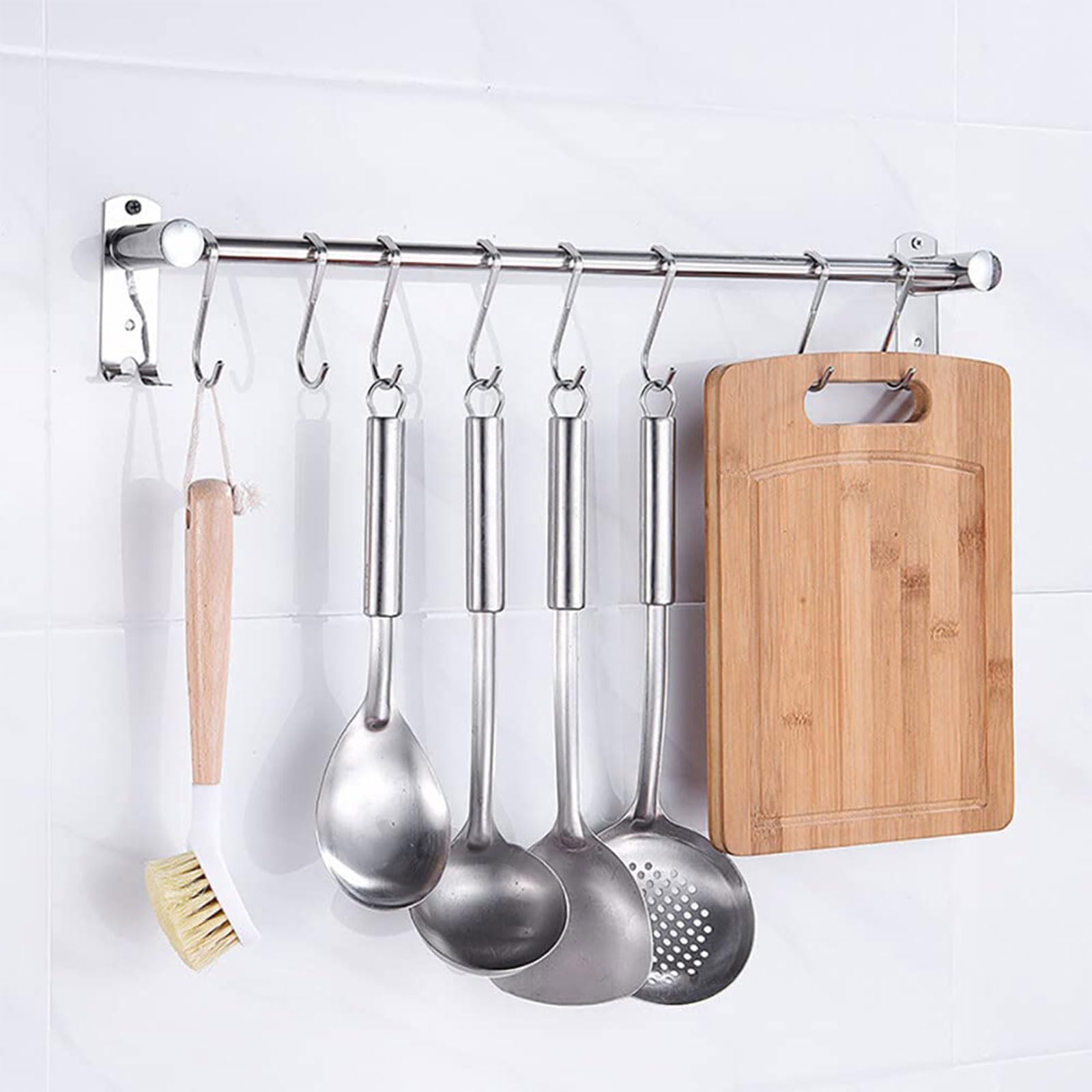 DEALSCHIC Over The Door Hooks, 4 Pack Shower Hooks Towel Hanger for Glass Door, Towel Hooks for Kitchen Bathroom Cabinets Cupboards, Stainless Steel Utility Hooks Fitting Wide and Thin Doors (White)