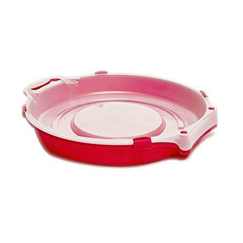 HOMZ Set of 3 Holiday Wreath Plastic Storage Containers, Holds Up to 24β Diameter, Secure Latching Lid and Easy Grip Handle, Stackable and Nestable, Red/Clear