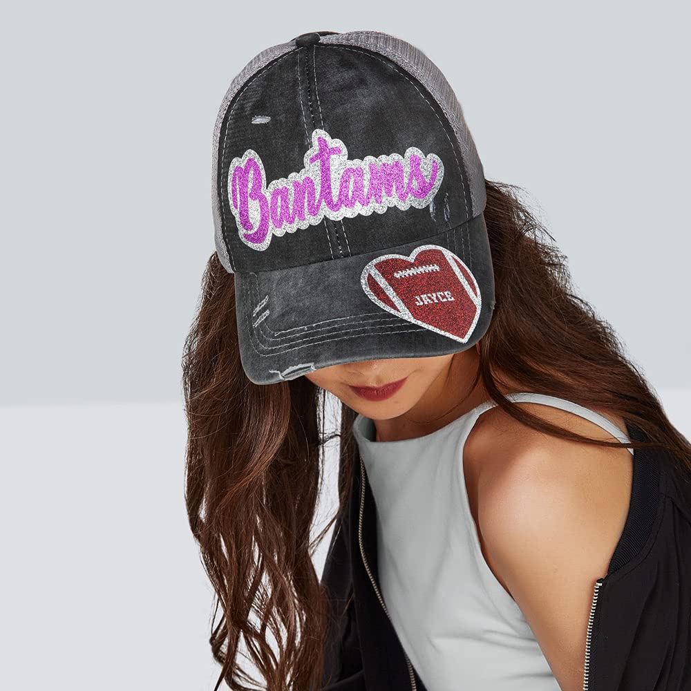 Baseball Cap Custom Embroidery Text Sport Ball Logo - Personalized Hat Baseball Football Softball Cap Customized Embroidered Hat for Women Men Unisex Black