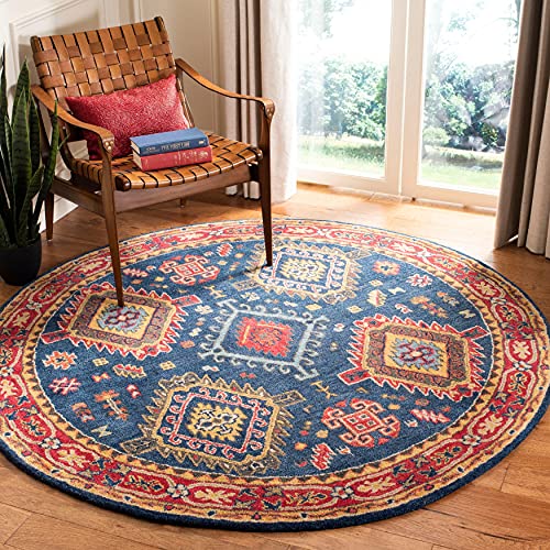 SAFAVIEH Heritage Collection 3' x 5' Navy / Red HG426N Handmade Traditional Oriental Premium Wool Area Rug