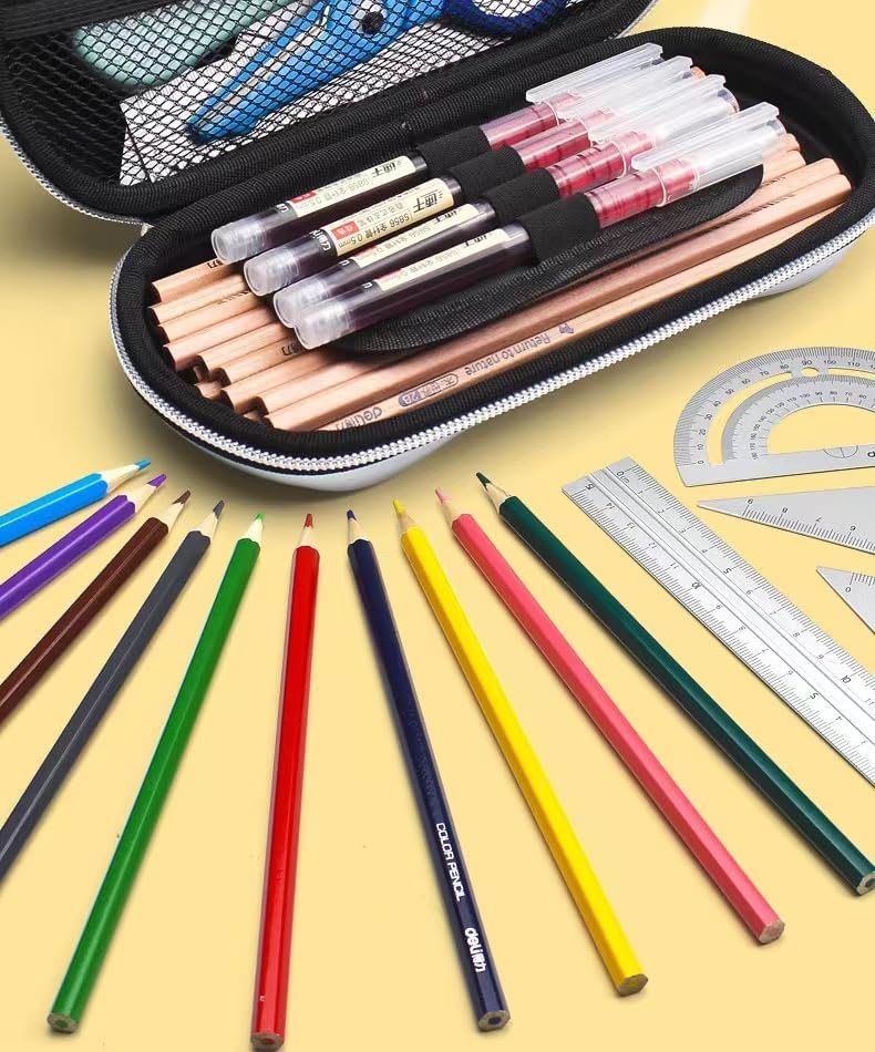LZHIF Supercar Pencil Case Box Stocking Stuffers Large Capacity Organizer Cool Supercar Pen Bag Storage Box EVA Material Nice Gift (Black)
