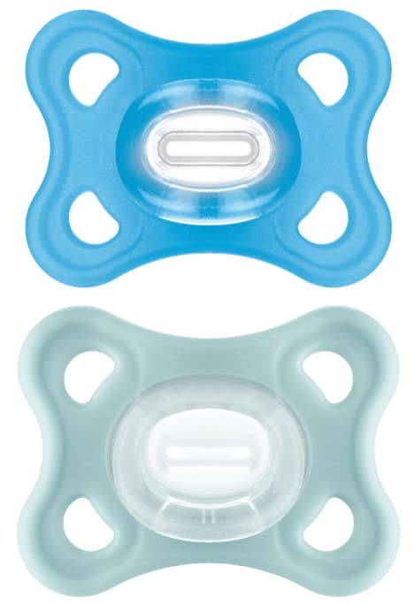 MAM Comfort Pacifiers, Newborn Pacifiers (2 Pack) MAM Pacifiers 3-12 Months, Best Pacifier for Breastfed Babies, Boy Silicone Pacifier