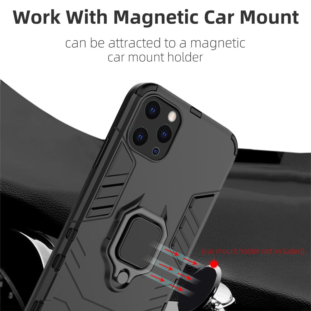 Arseaiy Case for Samsung Galaxy A40 Phone Case Cover with Kickstand Carbon Fiber Silicone Bracket Phone Holder Shockproof Bumper Slim Fit Telephone Shell Black