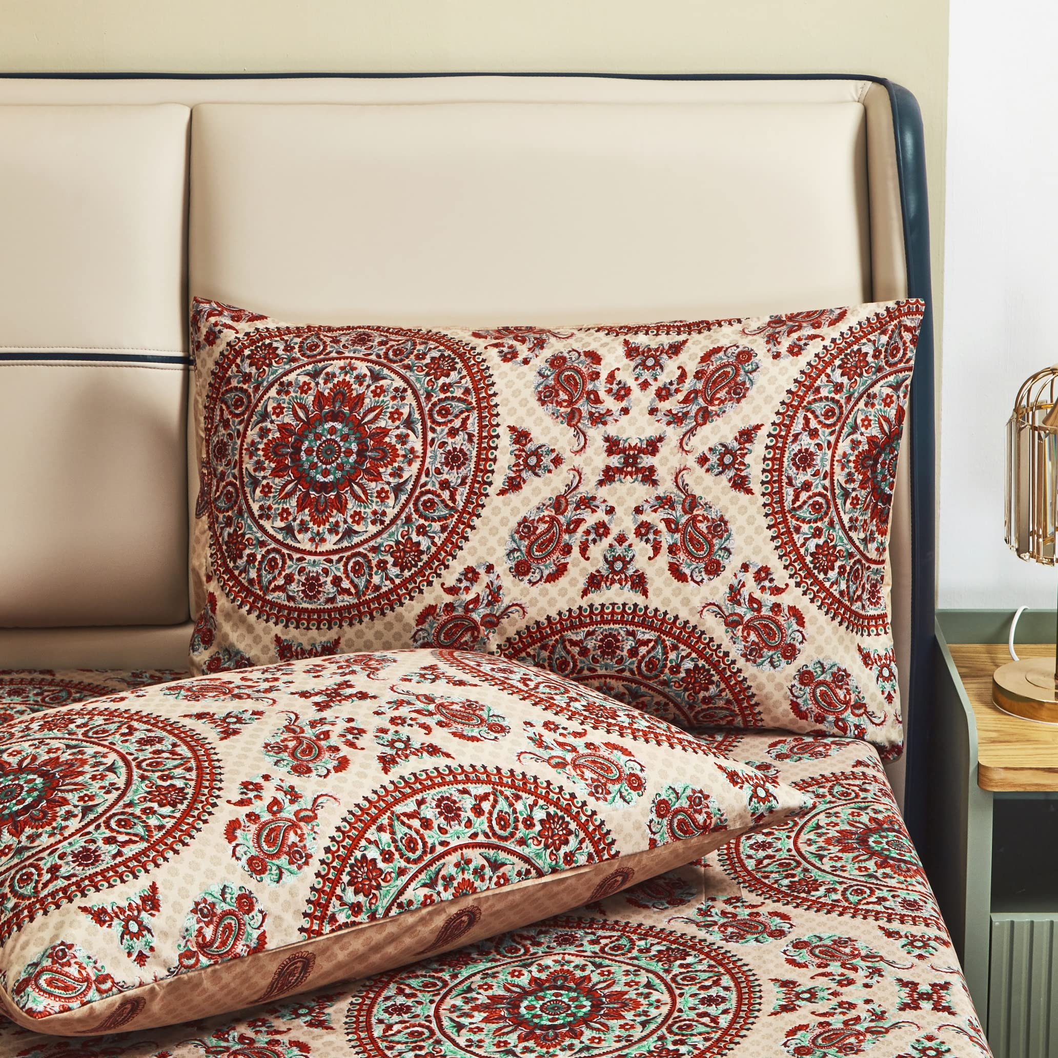 Tache Duvet Cover King Size Paisley Bohemian Boho Chic Medallion Mandala Boteh Reversible Duvet Cover, King