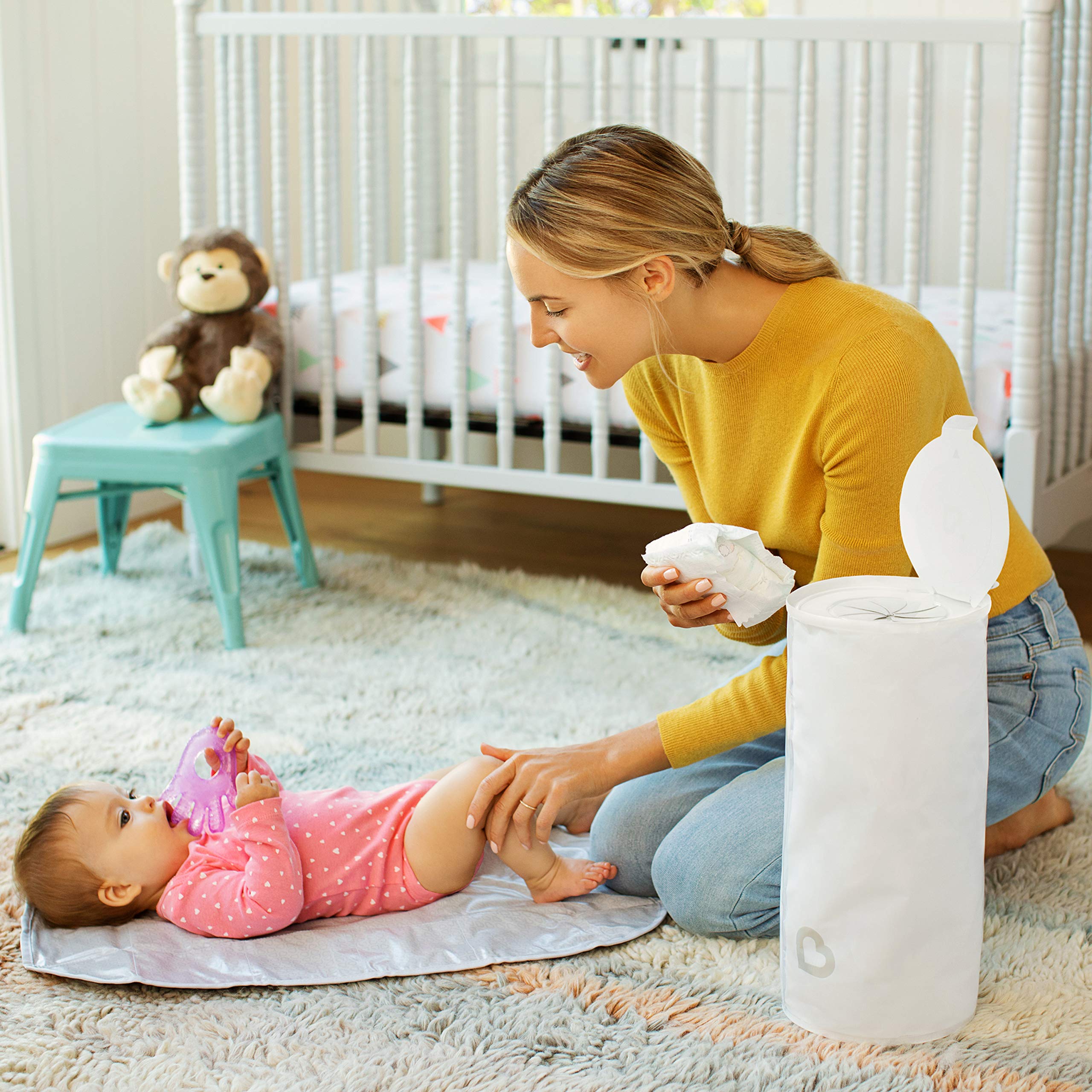 Munchkin® Toss™ Portable Disposable Diaper Pail, 5 Pack and Arm & Hammer Disposable Changing Pads, 10 Pack