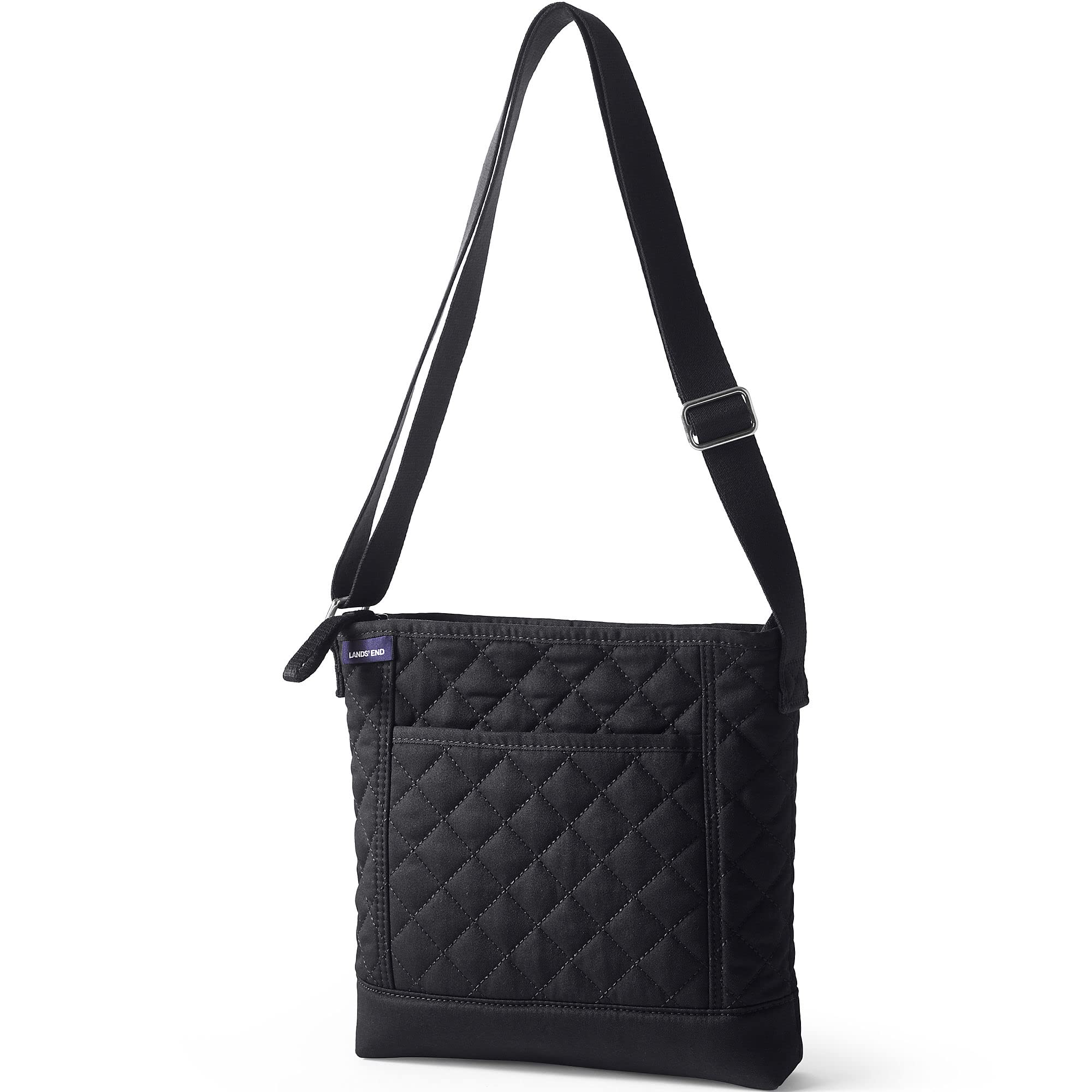 Lands' End Quilted Crossbody Black One Size
