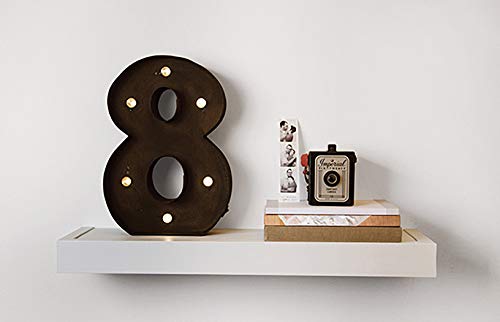 HIGH & MIGHTY 515613 Modern 36" Floating Shelf Holds up to 25lbs, Easy Tool-Free Dry Wall Installation, Flat, White
