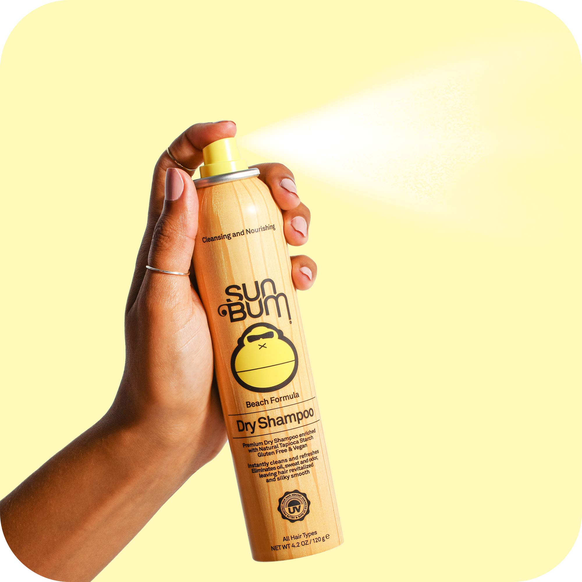 Sun Bum Revitalizing Dry Shampoo | Hair Refreshing Texture and Volumizing Spray | Paraben Free, Oil Free, Gluten Free, Vegan | 4.2 OZ Bottle
