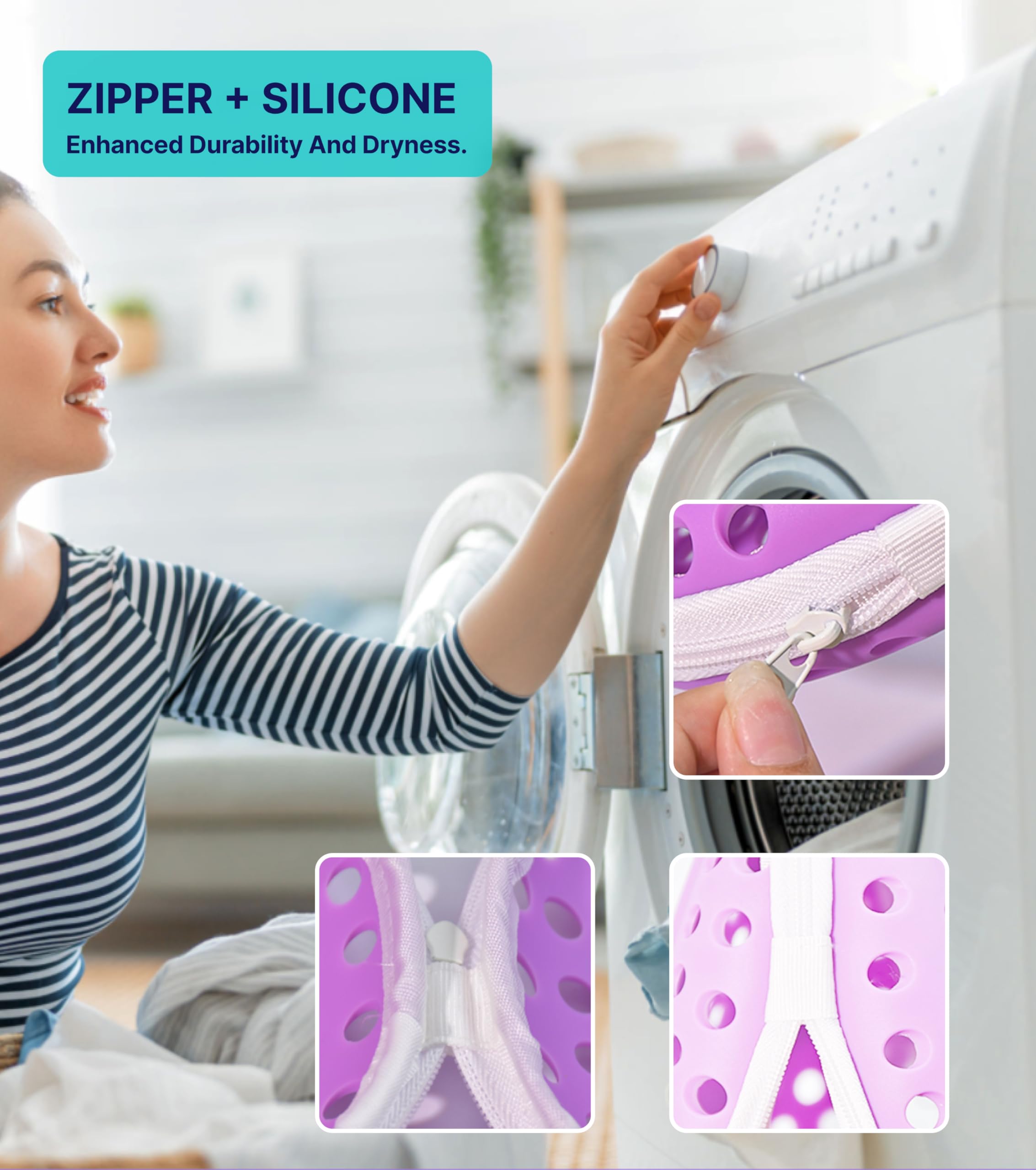 supuzz Cat Paw Shaped Silicone Laundry Bag with Zipper - Bra Washing Bags for Delicates - Mesh Bag for Lingerie - Wash Bag for Delicates