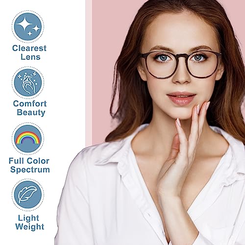 GIBLOGO Stylish 3 Pack Bifocal Reader+3 Pack Reading Glasses for Women Men - Blue Light Blocking Computer Readers - Ease Dry Eyes(mix01 1.50)