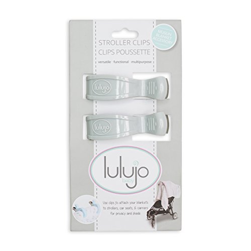 lulujo Baby 2-Piece Stroller Clips, Grey