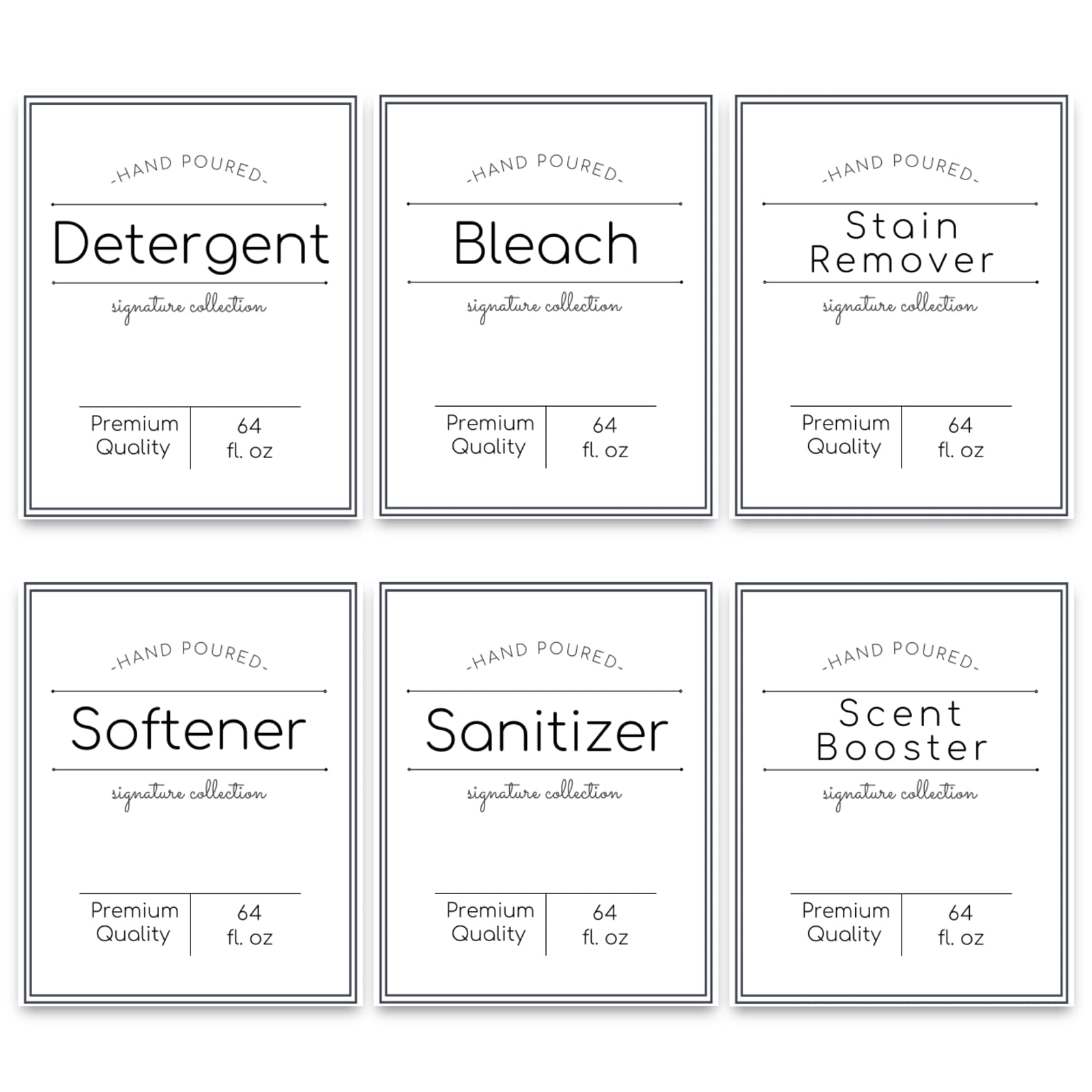Laundry Labels Set for Dispenser, Linen Closet Organization, Printed Customizable Water/Oil Resistant Stickers for Minimalistic Farmhouse Decor, Bathroom and The Beauty Organization (6)…
