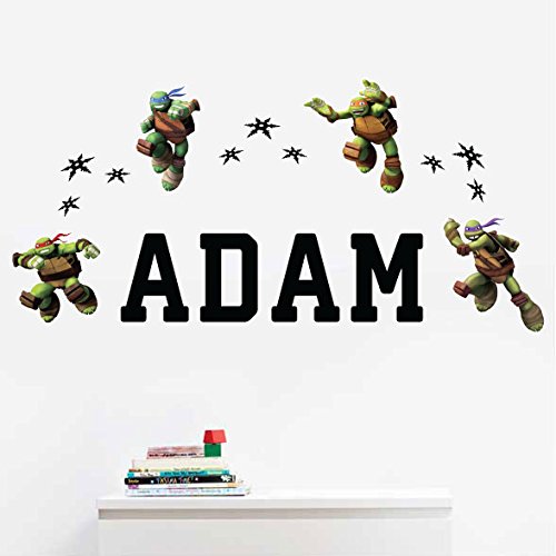 Oliver's Labels Premium Personalized Wall Decal for Kids Room Décor - Peel & Stick, Removable (Teenage Mutant Ninja Turtles™)