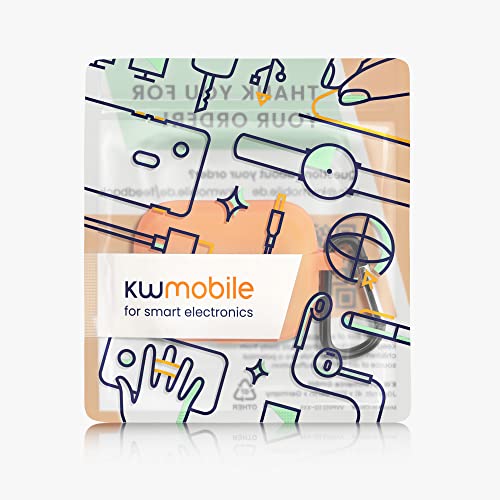 kwmobile - Case Compatible with Apple Airpods Pro - Case Glow in The Dark Cover Made of Silicone - Orange