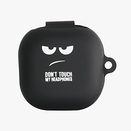 kwmobile Silicone Case Compatible with Samsung Galaxy Buds 2 Pro/Buds 2 / Buds Live - Case Soft Cover - Don't Touch My Headphones White/Black/Black