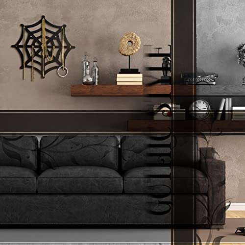 Glenmal Gothic Earring Stand Jewelry Holder Black Key Holder Halloween Bedroom Decor Mount Hanger Decor Organizer for Kitchen Room Home Front Door Entryway Display (Spider Web)