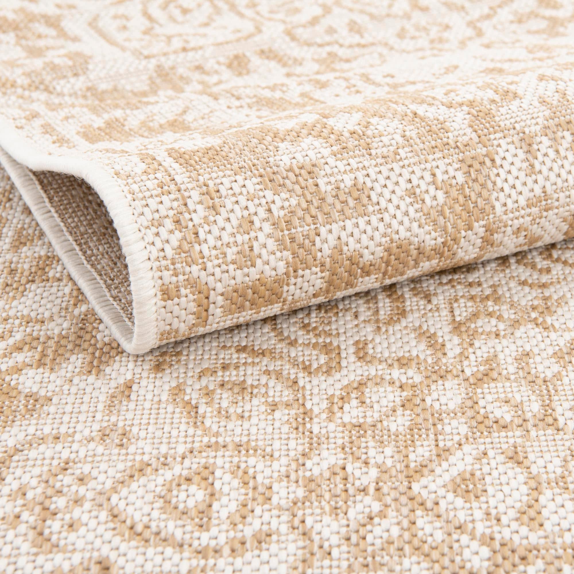 Rugs.com Jill Zarin Outdoor Collection Rug β 6' x 9' Blue Flatweave Rug Perfect for Bedrooms, Dining Rooms, Living Rooms