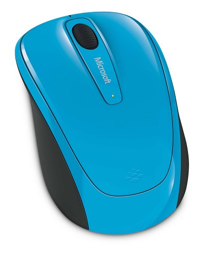 Microsoft 3500 Wireless Mobile Mouse - Cyan Blue .Comfortable design, Right/Left Hand Use, Wireless, USB 2.0 with Nano transceiver for PC/Laptop/Desktop, works with Mac/Windows Computers