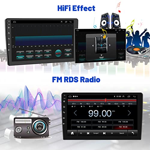 Double Din Android 11 Car Stereo Wireless Apple Carplay Android Auto【2G+32G】 Hikity 10.1 Inch Touch Screen Car Audio Receiver Bluetooth FM Radio GPS Navigation WiFi HiFi IPS Display + Backup Camera