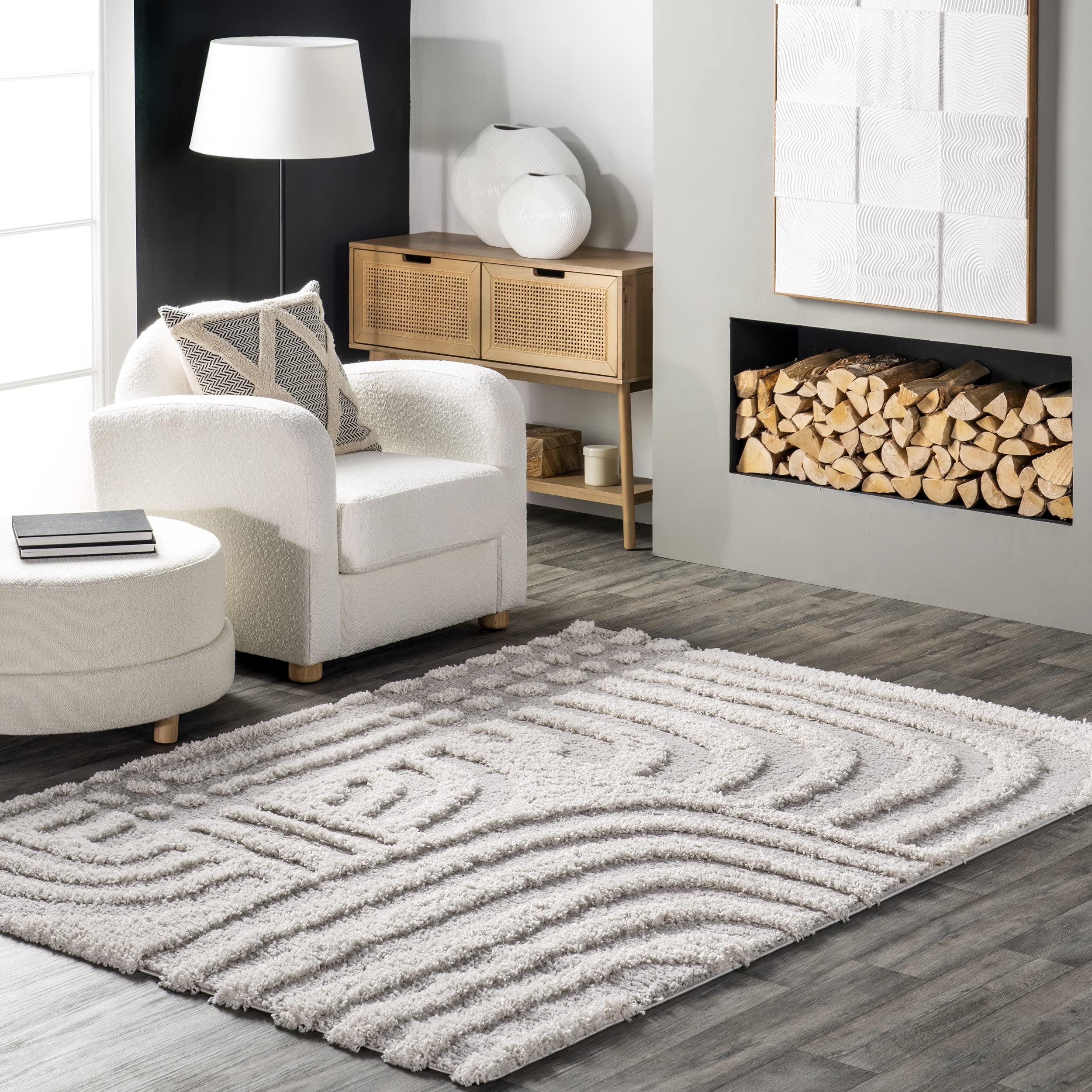 nuLOOM Maureen Modern Shag Area Rug, 5x8, Beige