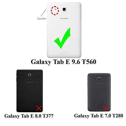 KIQ Armor Series for Samsung Galaxy Tab E 9.6 Case Thick Protective Kickstand Case for Samsung Galaxy Tab E Case SM-T560 2015 (SM-T560/T561/T565/T567) - Black