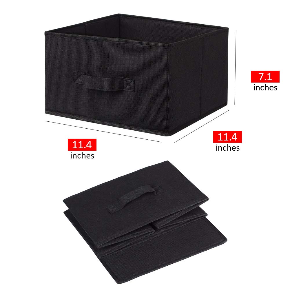 Aoolife Foldable Fabric Closet Drawer Organizer,Cube Storage Bins with Handle,Storage Cubes Basket Units in to storage Clothing, T Shirts, Leggings,Underwear, Bras, Socks and more- Set of 2
