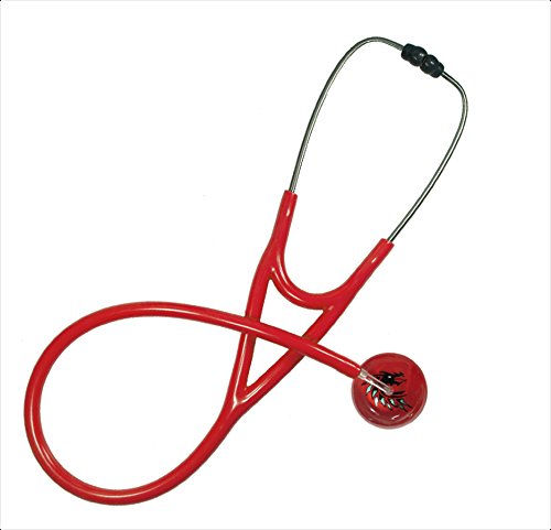 Stethoscope - Clinical Grade - Professional - Single Adult - 138 Dragon Head, Red; Red Tubing by Ultrascope