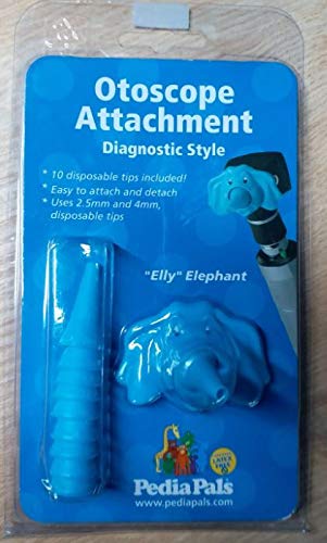 Pedia Pals Elephant Pediatric Otoscope Tips with Attachment β Pack-2 Playful & Useful Exam Tool for Adults & Children, Easy Twist-On Design, Easy to Attach to Most Otoscopes, Non-Toxic, Safe & Durable