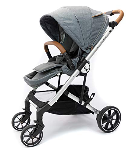 Icon Baby Stroller - Compact Stroller for Travel with Adjustable Footrest, Ventilated Canopy and Reversible Seat - by Primo Passi (Grey Melange)
