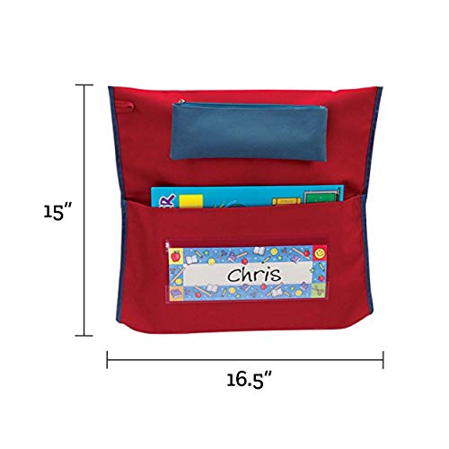 Really Good Stuff Deluxe Chair Pockets – Set of 36 – Classroom Chair Organizer with Pencil Pouch and Name Tag Keeps Students Organized and Classrooms Neat - Black