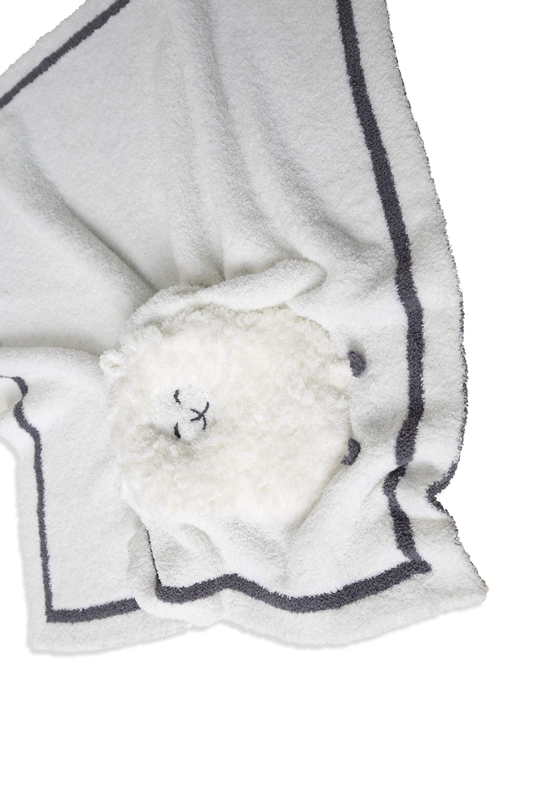 Barefoot Dreams CozyChic Lamb Baby Blanket, Super Soft Blanket, Pearl-30”x32”